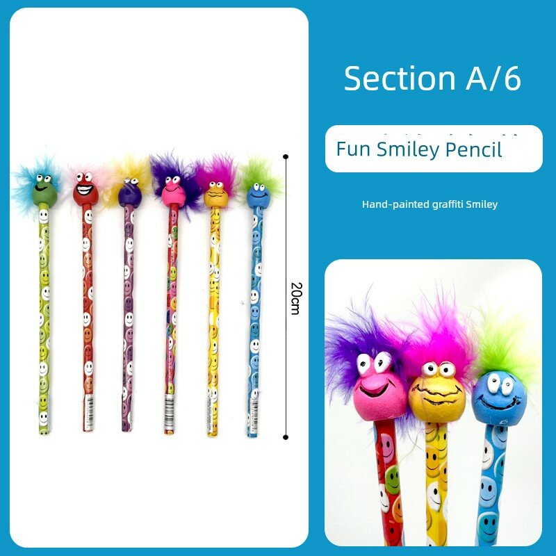 Набор канцелярских принадлежностей GEDDES для нового учебного года: милые карандаши с улыбающимися смайликами,