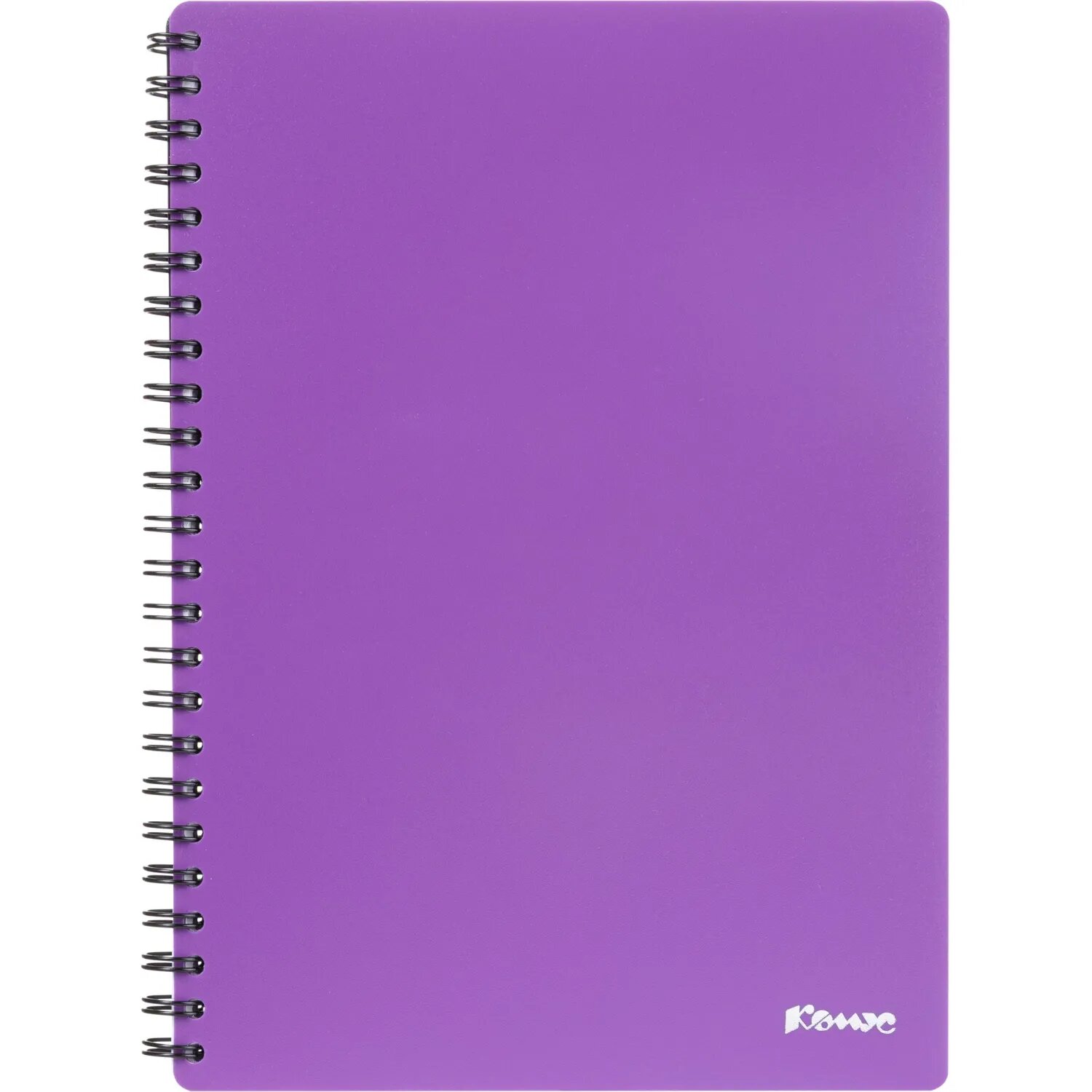 Бизнес-тетрадь Комус А5 100л, кл, обл. пластик, спираль, фиолет Classic