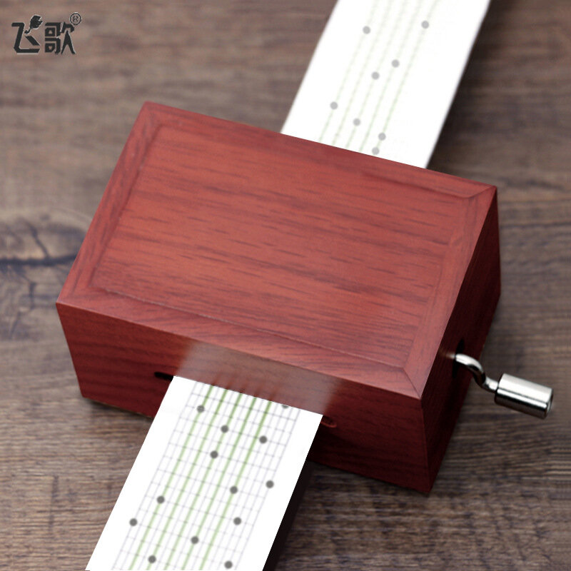 Музыкальная шкатулка Feige 15/30 тонов с ручным приводом и нотами, винтажная деревянная DIY шкатулка с восемью тонами, креативный подарок DIY