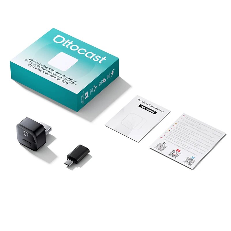 Ottocast Mini Pico Wireless CarPlay Android Auto адаптер Plug Play WiFi Bluetooth автоматическое подключение для VW Toyota Nissan Honda Ford Black