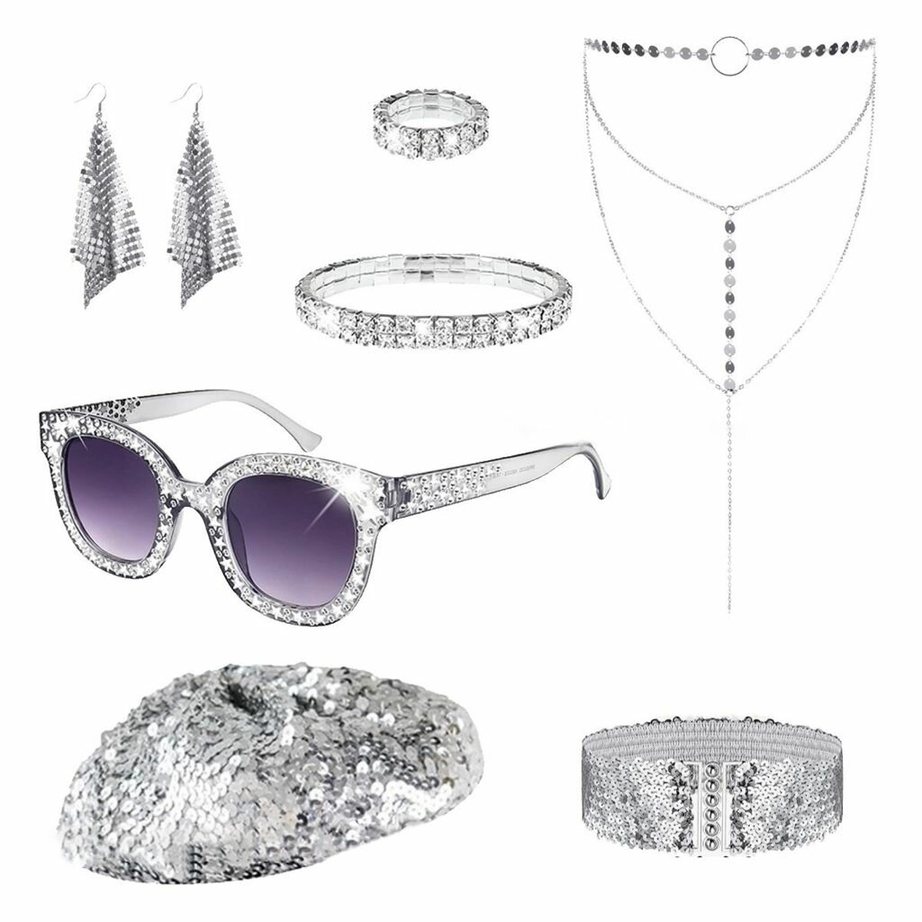 1 набор из 7 предметов, реквизит для дискотек 1970-х и 1980-х годов -набор 8