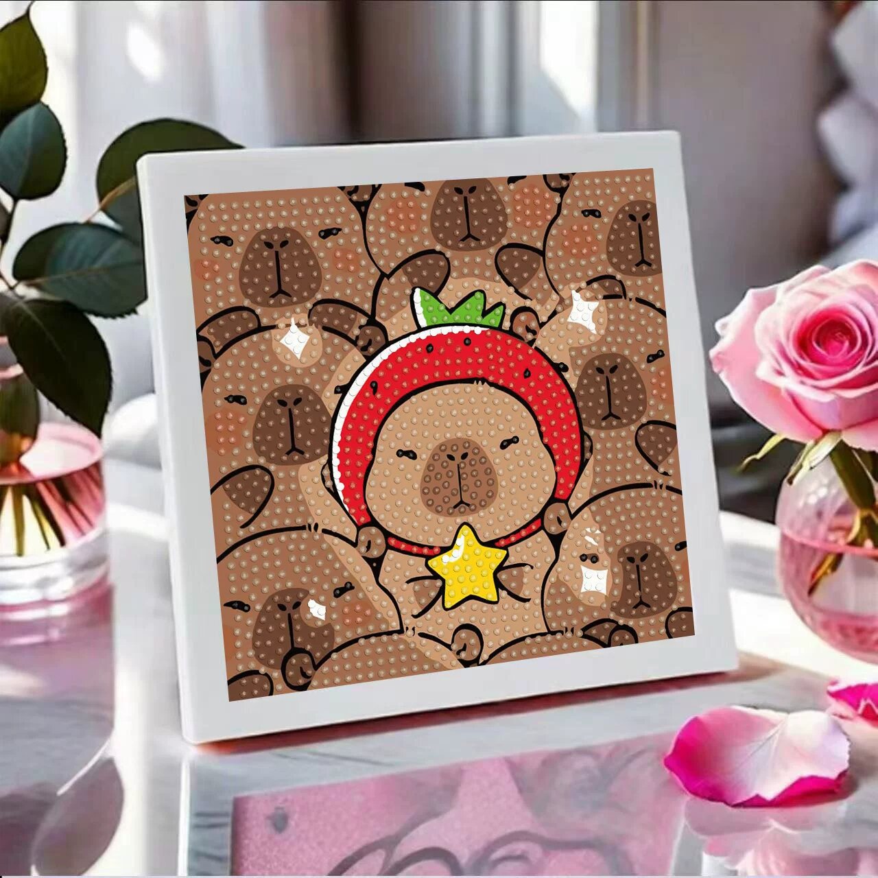 Набор для рукоделия с бриллиантовыми наклейками и пластиковым рамкой, стразами, инструментами и материалами для