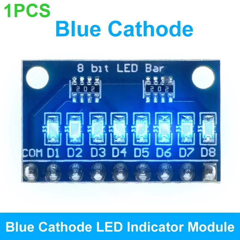 Светодиодная панель 8 бит, синий, 1PCS BlueCathode