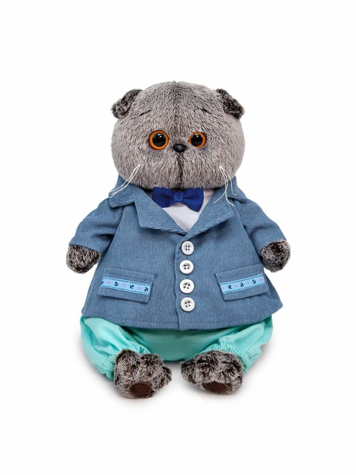 Мягкая игрушка Басик в голубом пиджаке 25 см