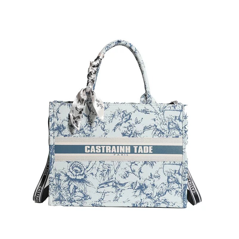 2025 Новая большая сумка для женщин, модная жаккардовая вышивка, высококачественная индивидуальная сумка через плечо для повседневного использования