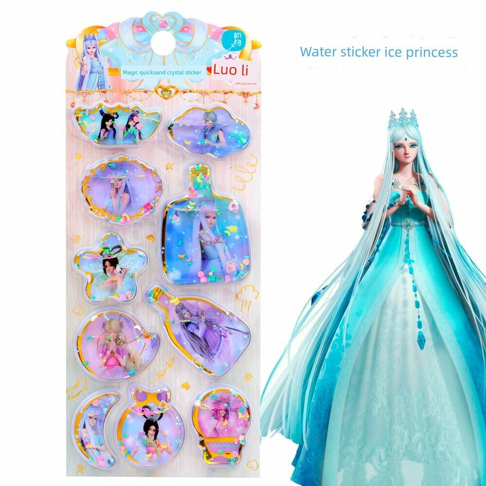 Наклейки-шампуни «Феерическая мечта» от Ye Luoli: 3D-наклейки с водой и мигающим светом «Ледяная принцесса» для девочек