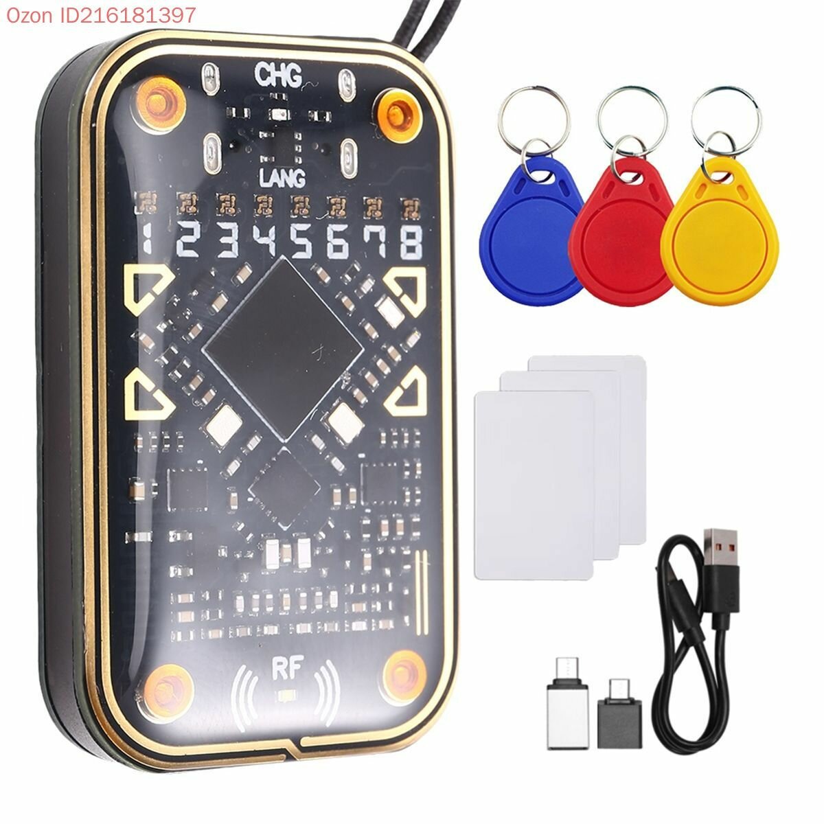 Chameleon Ultra V2.0 RFID Смарт-Считыватель Чипов + Брелок Для Ключей 3xUID/UID Карта