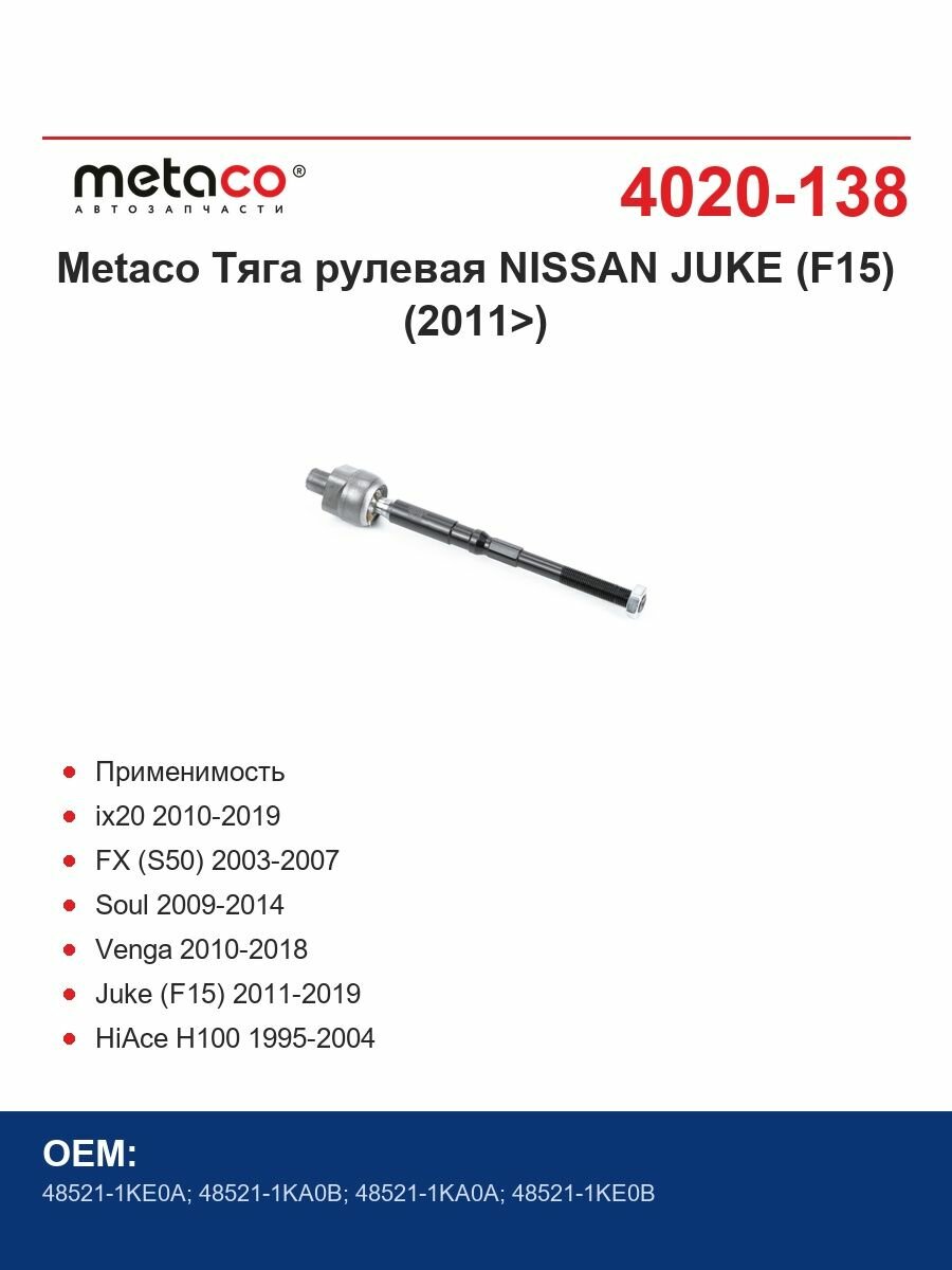 Metaco Тяга рулевая NISSAN JUKE (F15) (2011>)