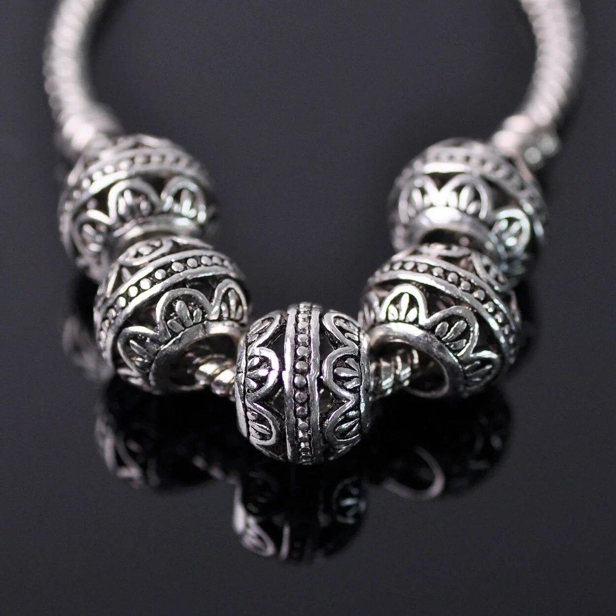 Бусины тибетского серебра 10 шт. Серебряный, K 10x8.5mm