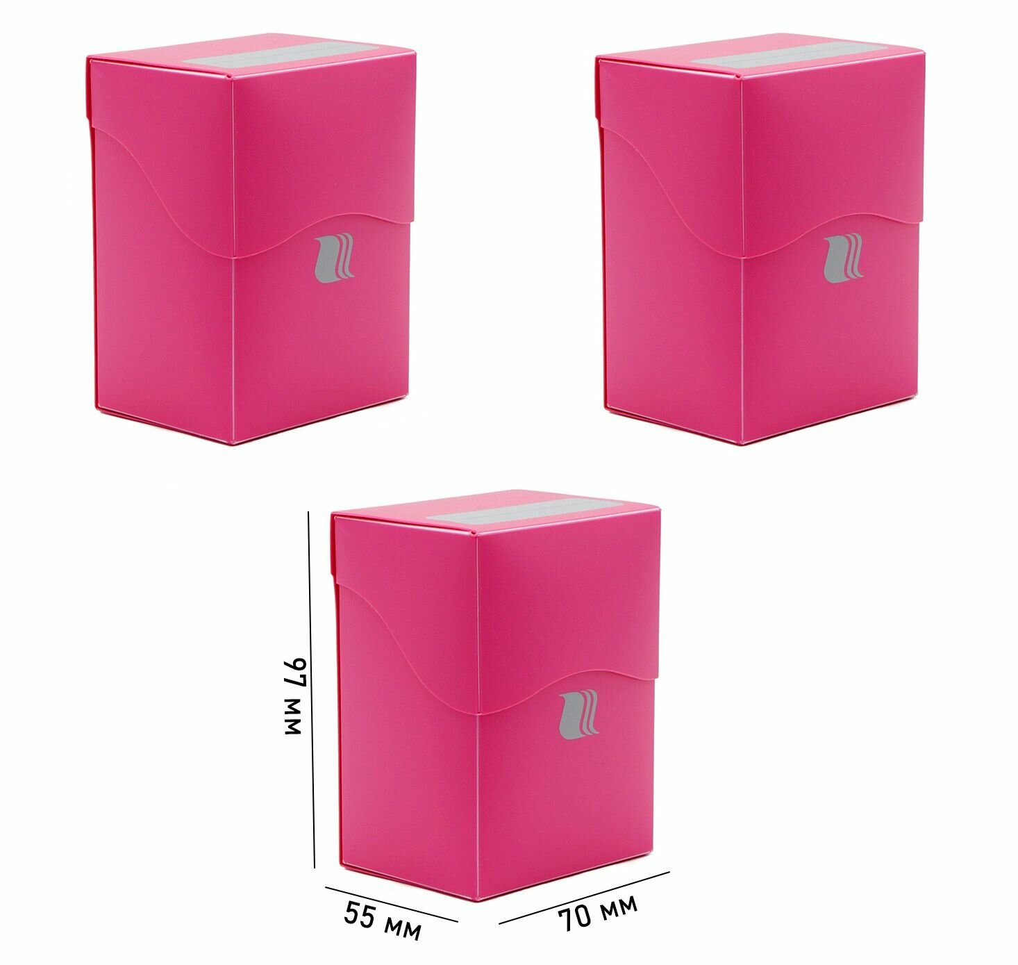 3 пластиковые коробочки Blackfire вертикальные - Розовые (на 80+ карт) - для карт K-Pop, MTG, Pokemon