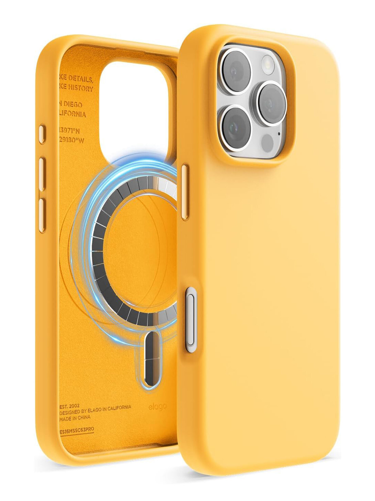 Elago для iPhone 16 Pro Max чехол Soft silicone (Liquid) Sunshine (MagSafe)