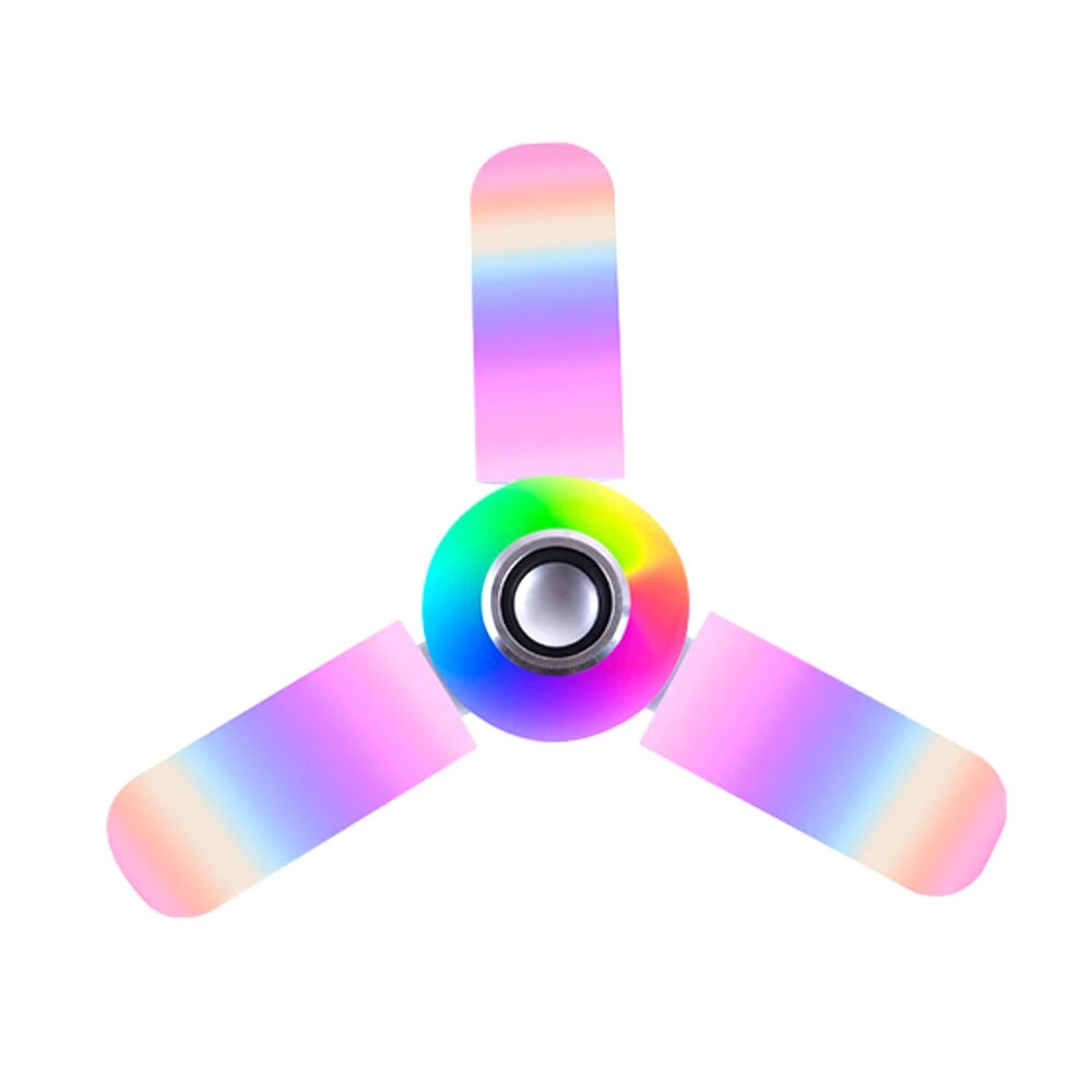 50W E27 RGB LED лампа-вентилятор с Bluetooth, музыкой, светом, пультом, складными лепестками, динамиком, 85-265V