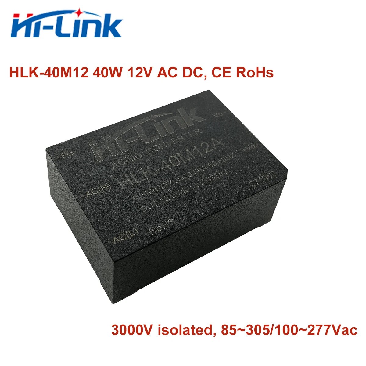 Hi-Link HLK-40M05A блок питания 40Вт 5В/12В