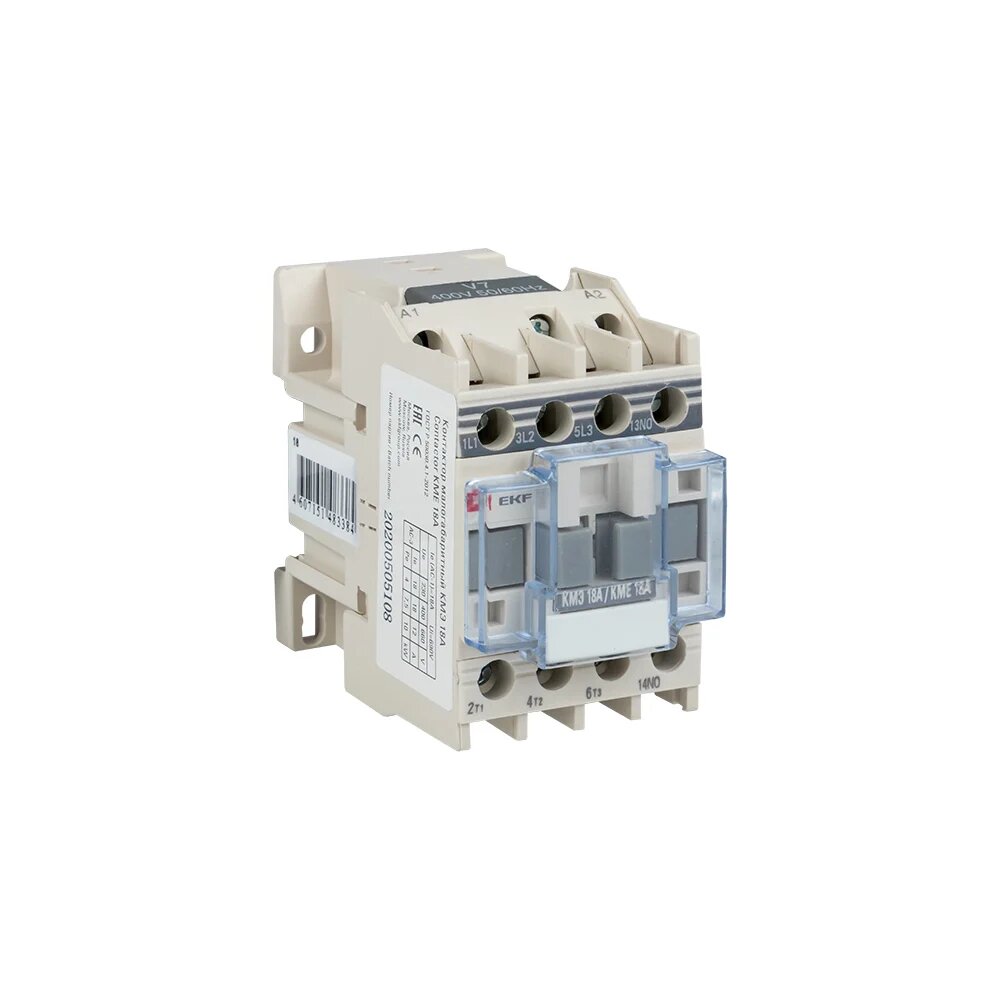 Магнитный пускатель EKF КМЭ 18А, катушка управления 220В АС, малогабаритный, 1NC, ctr-s-18-220 9790631 ctr-s-18-220-nc
