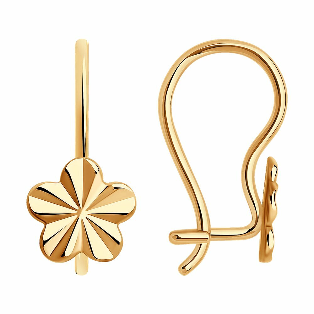 Серьги, красное золото, 585 проба