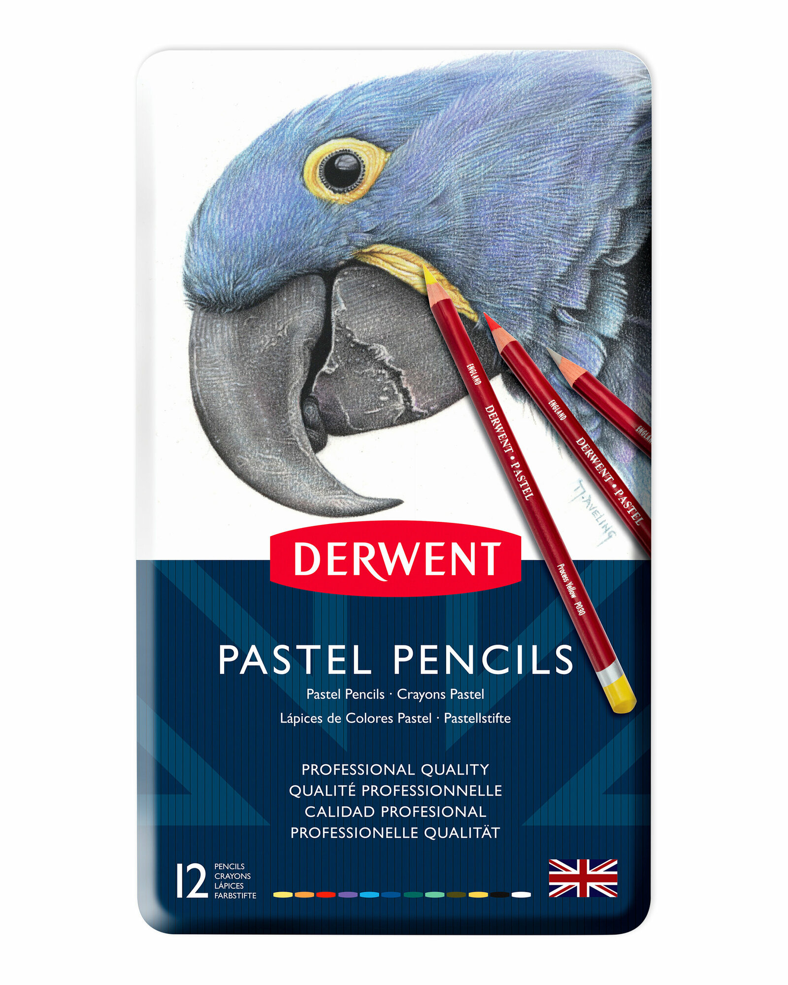 Набор пастельных карандашей Derwent Pastel Pencils 12 цветов в металлической упаковке