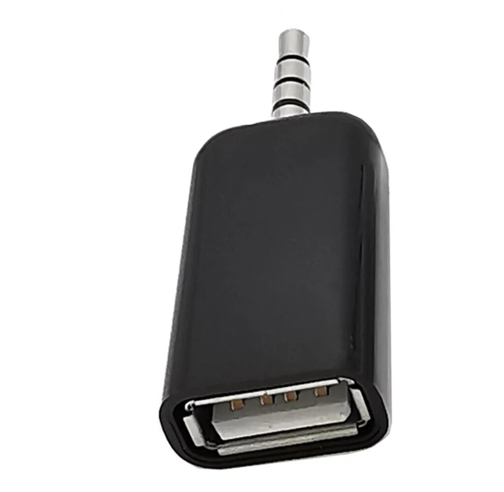 Автомобильный автомобильный адаптер с Aux-USB, гнездовой 3,5 мм U-диск для подключения Black