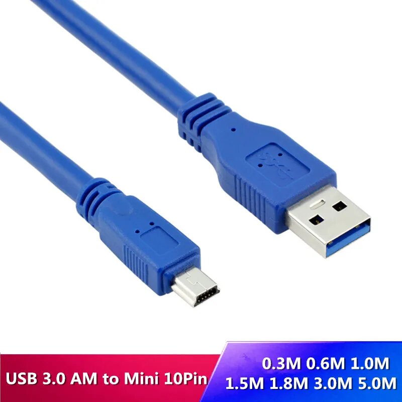 Кабель-удлинитель USB 3,0 A папа-мини 10Pin B, кабель USB 3,0 A папа-мини USB 0,3 м/0,6 м/1 м/1,5 м/1,8 м/3 м/5 м, 1 фут, 2 фута 5 футов 6 футов
