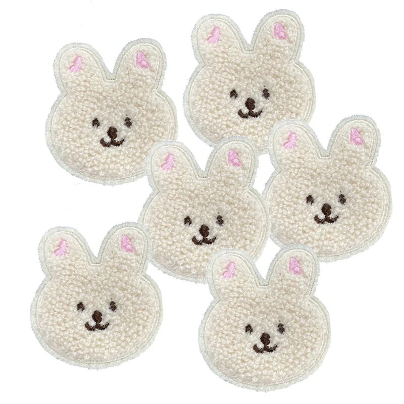 Нашивки на одежду кролик, набор 6 шт, цвет 6PCS