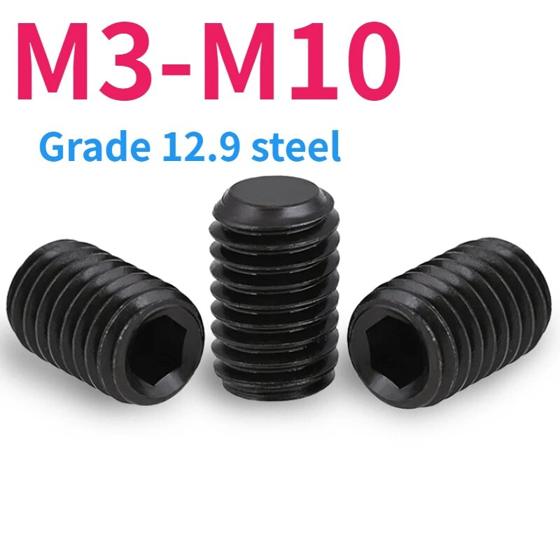 Стальные шестигранные плоские винты класса 12.9 M3 M4 M5 M6 M8 M10 M3x10 -20pcs