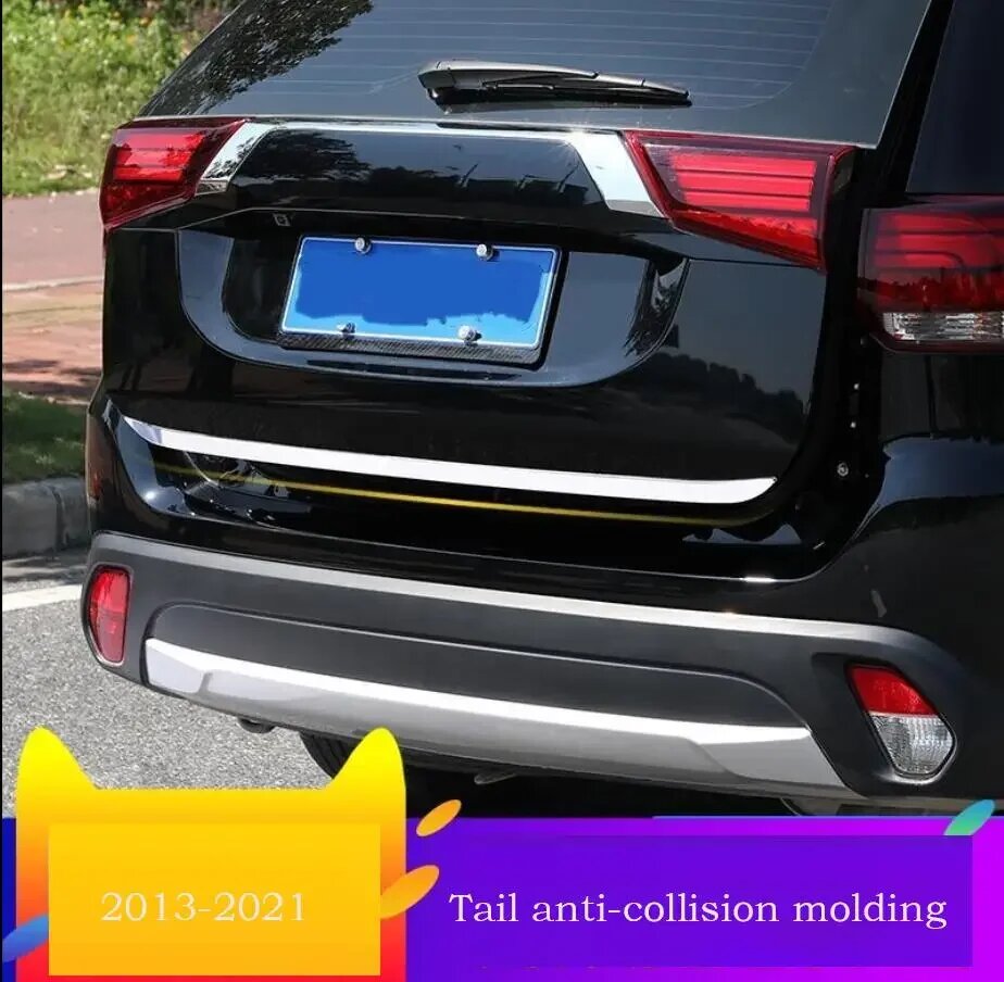 Для Mitsubishi Outlander 2013-2019 автомобильная накладка на заднюю дверь, нижняя крышка, молдинг, накладка из нержавеющей стали, накладка задней двери