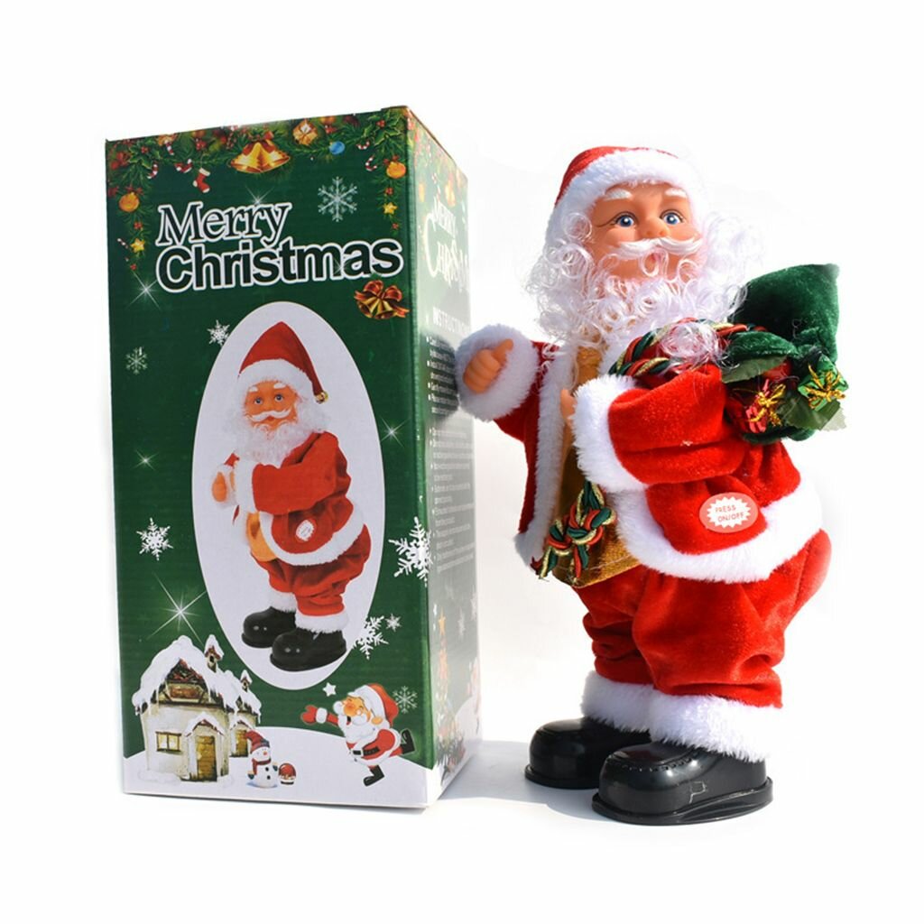 Электрическая музыкальная фигурка Деда Мороза - подарочный пакет
