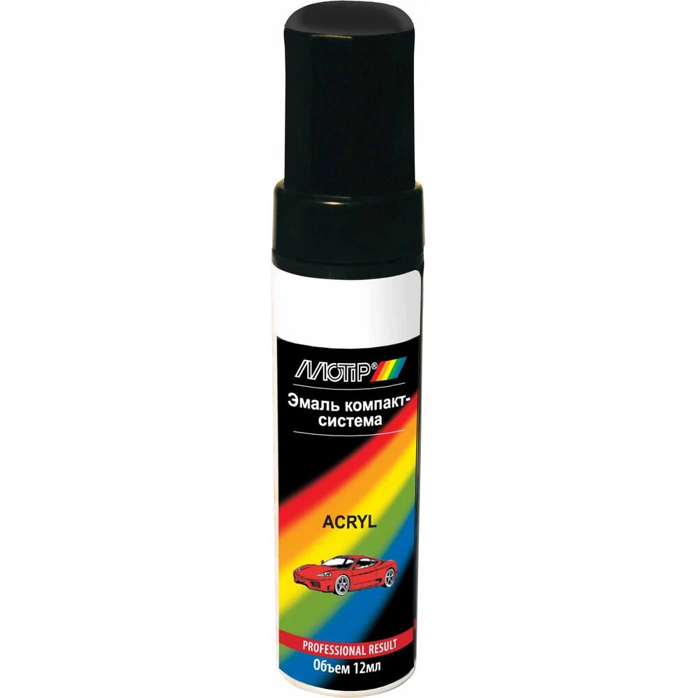 Автомобильная краска MOTIP черная матовая 12мл black mat 12ml