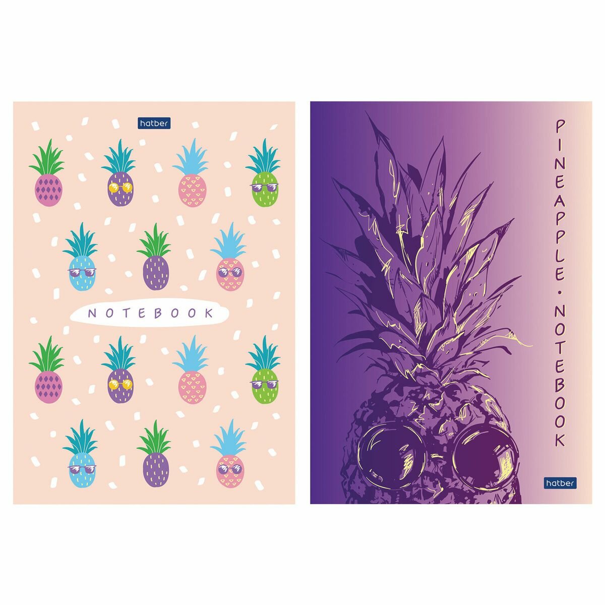 Блокнот 50л, А5 Hatber "Premium Pineapple" (в точку, склейка, картон) (50Б5лA9к), 4шт.
