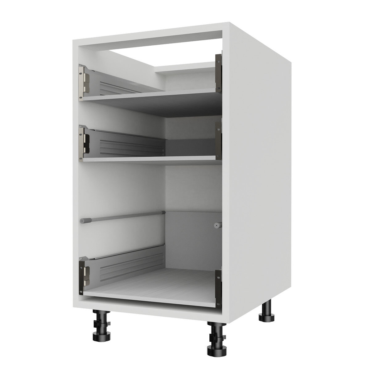 B-450-3M, Каркас тумбы напольной Ш450мм, В720мм, 3 метабокса Белый