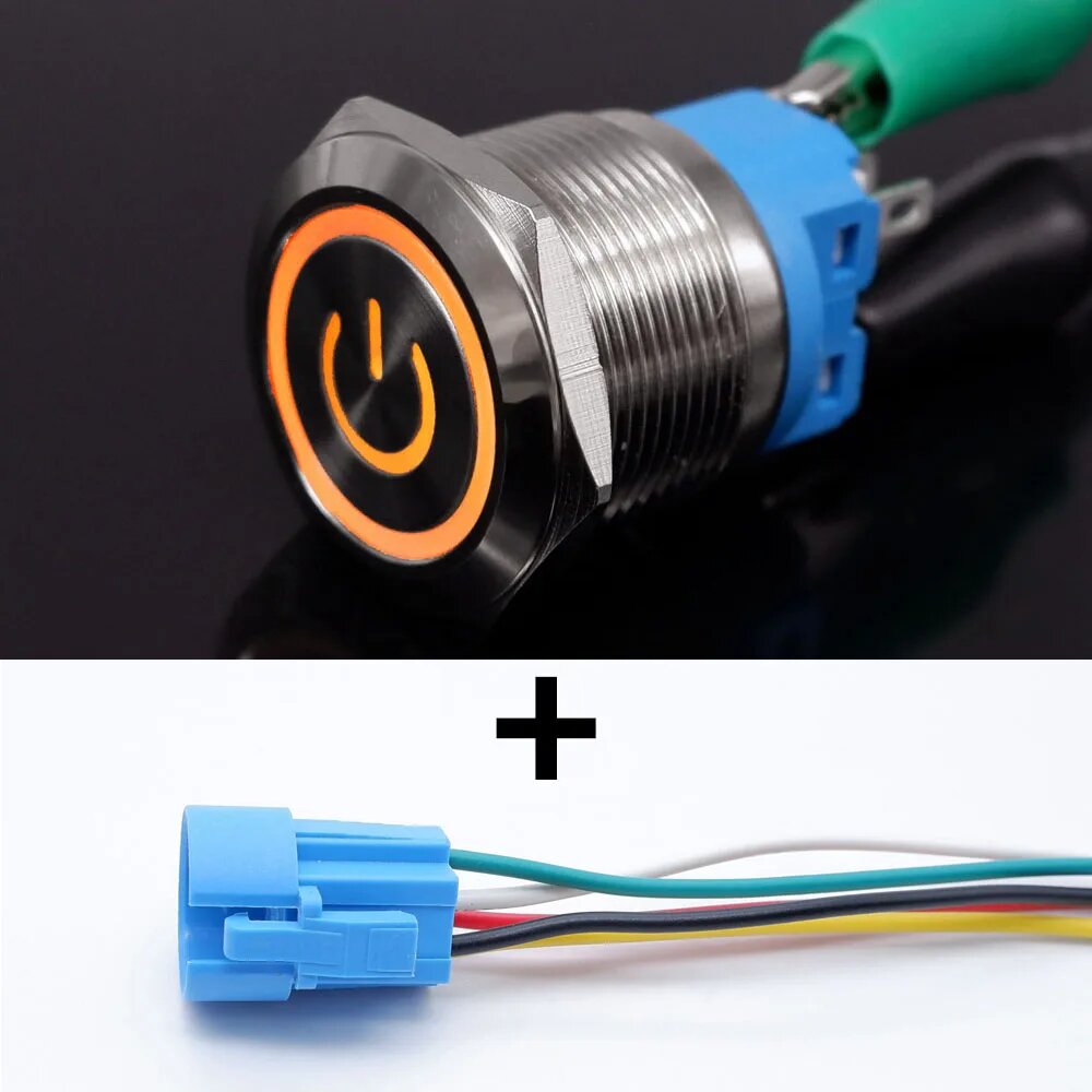 Кнопочный переключатель 19 мм, Flat Power Orange, 110-220V