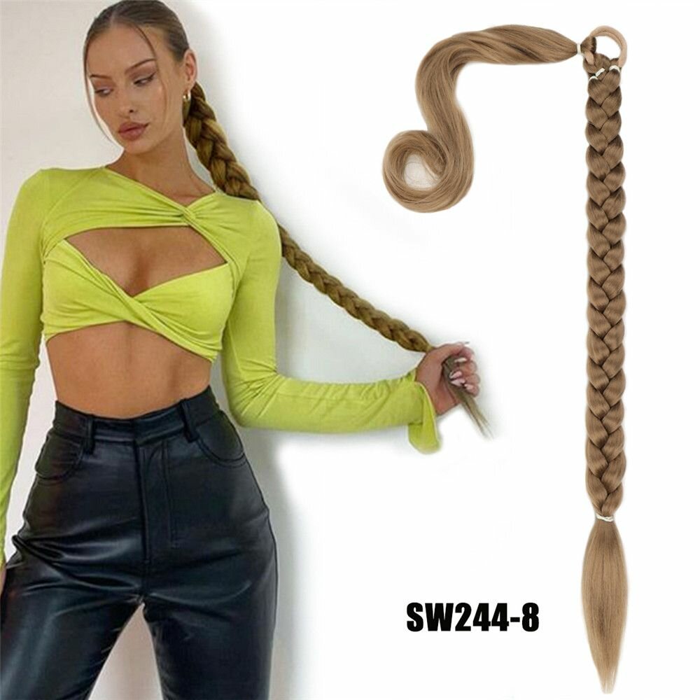 Парик длиной 80 см с прямыми вьющимися косичками