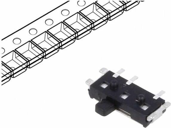 Переключатель C&K PCM12SMTR Переключатель: движковый Пол: 2 SPDT 0,3A/6ВDC ON-ON SMT PCM 1шт