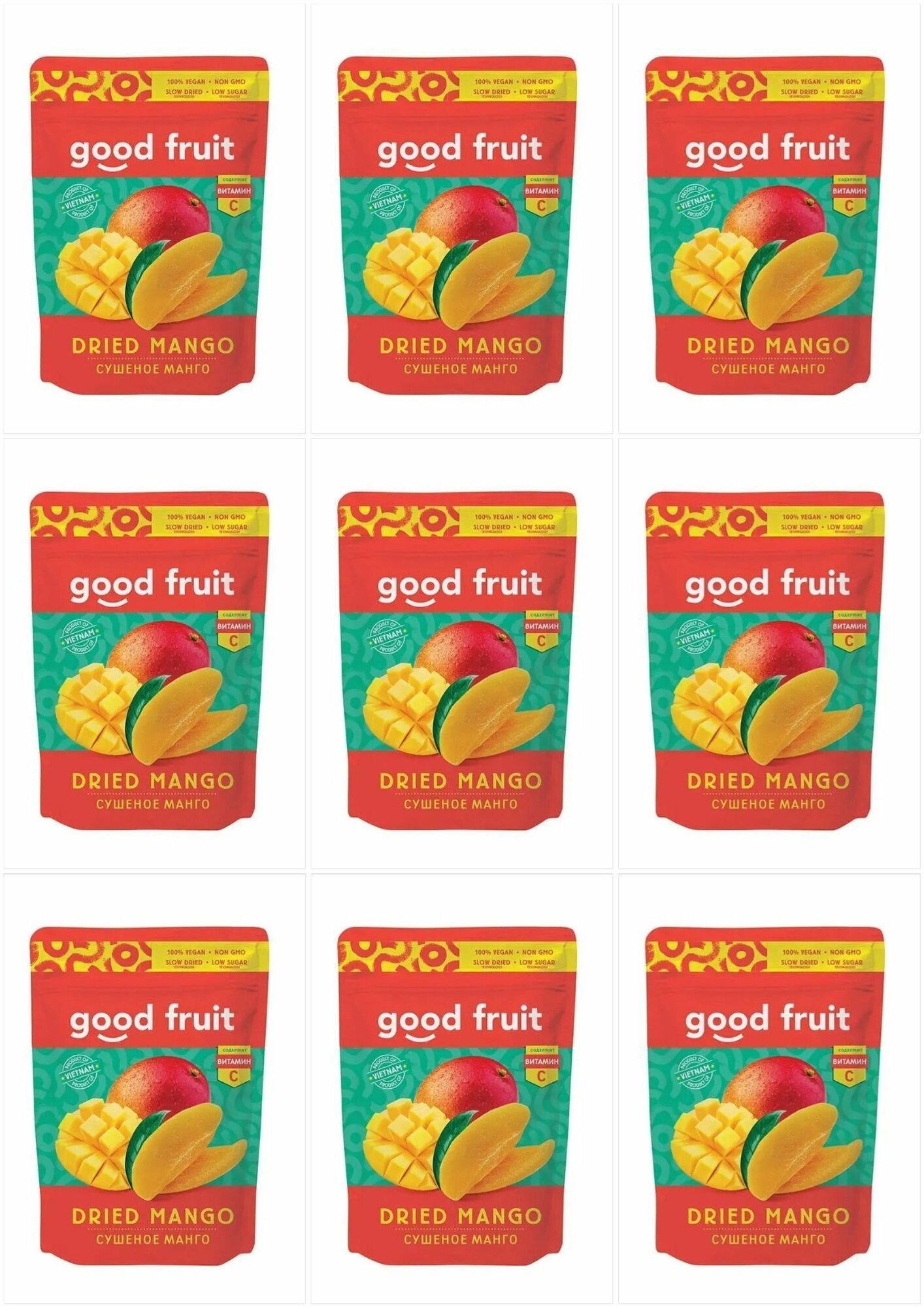 Good fruit Манго сушеное, 100 г, 9 уп