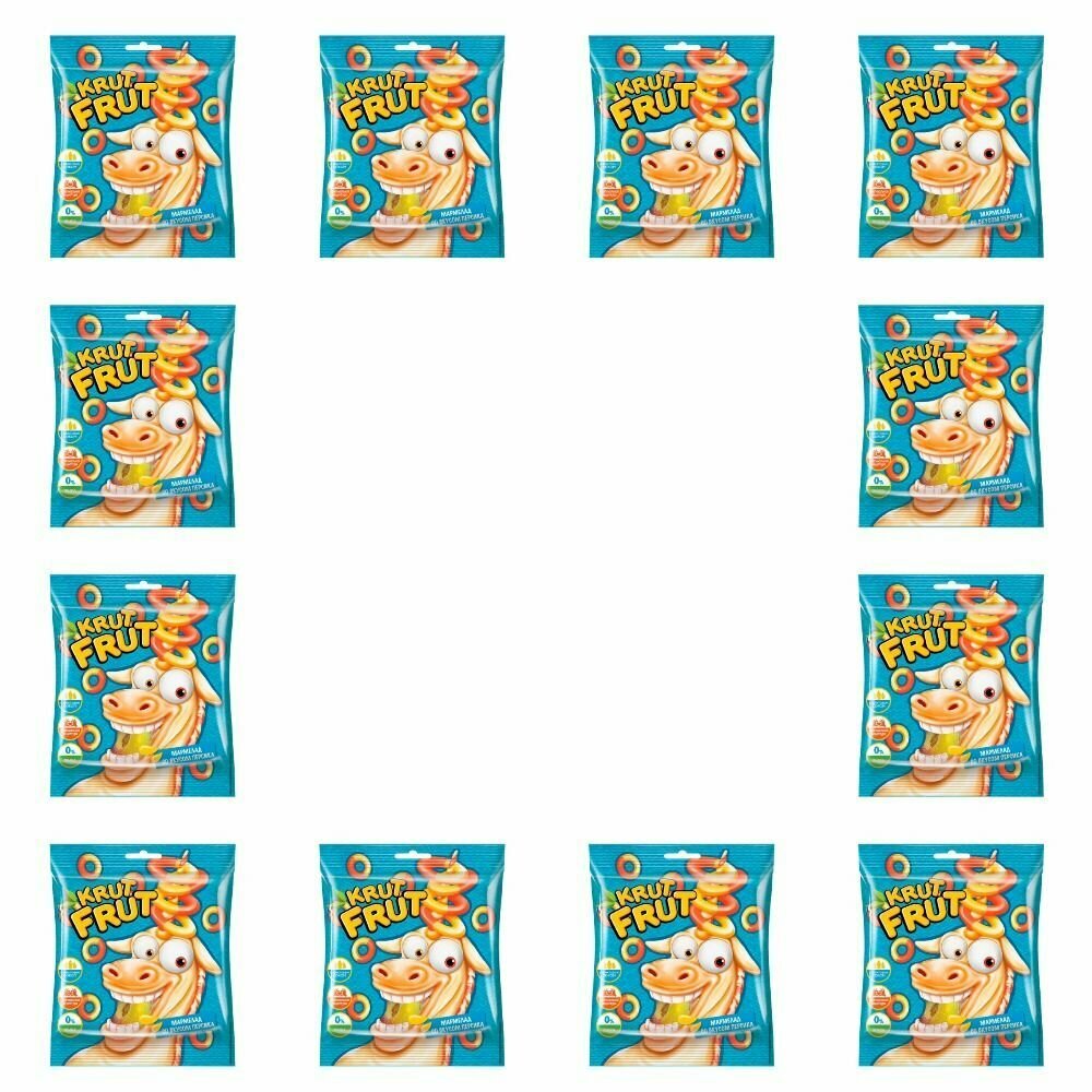 KrutFrut Мармелад жевательный, Колечки со вкусом персика, 70 г - 12 шт