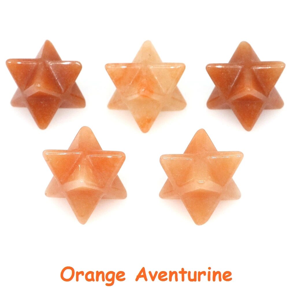 Кристаллы Меркаба Звезды Рейки, набор из 1 штуки Оранжевый, 1 PC, Orange Aventurine