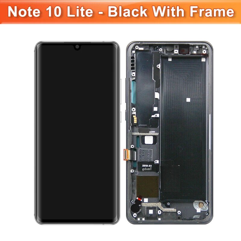 100% для OEM для Xiaomi Mi Note 10 Lite, ЖК-дисплей, 10 сенсорных экранов, замена для Mi Note 10 Lite M2002F4LG M1910F4G Lcd Black With Frame