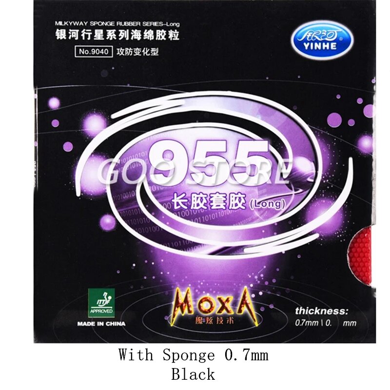 YINHE 955 Black, резиновая накладка для настольного тенниса, 0.7mm