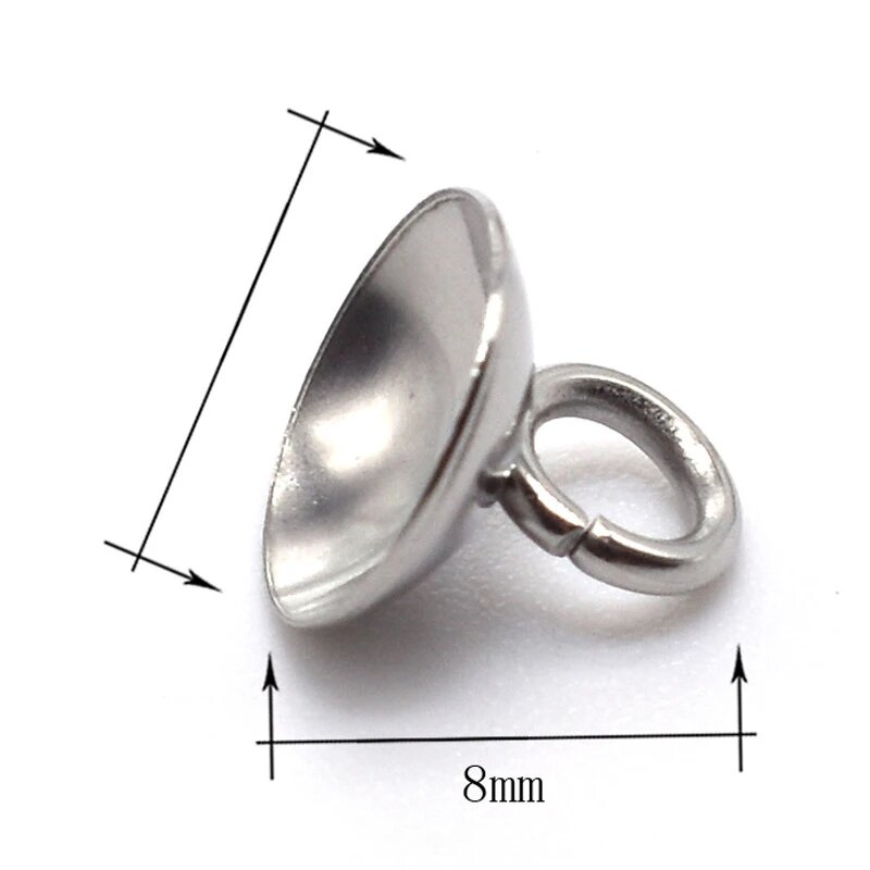 Гипоаллергенные колпачки для бисера из нержавеющей стали, 50 шт, серебристые 6mm