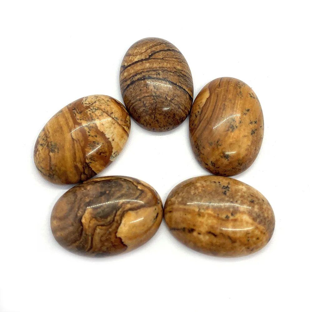 Кабошон агат, оникс, бирюза, натуральный камень, 18x25 мм Коричневый, Q