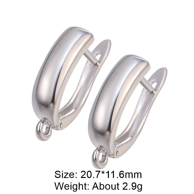 Крючки для сережек Juya Серебряный, 4 Pairs-8 Pieces, White Gold