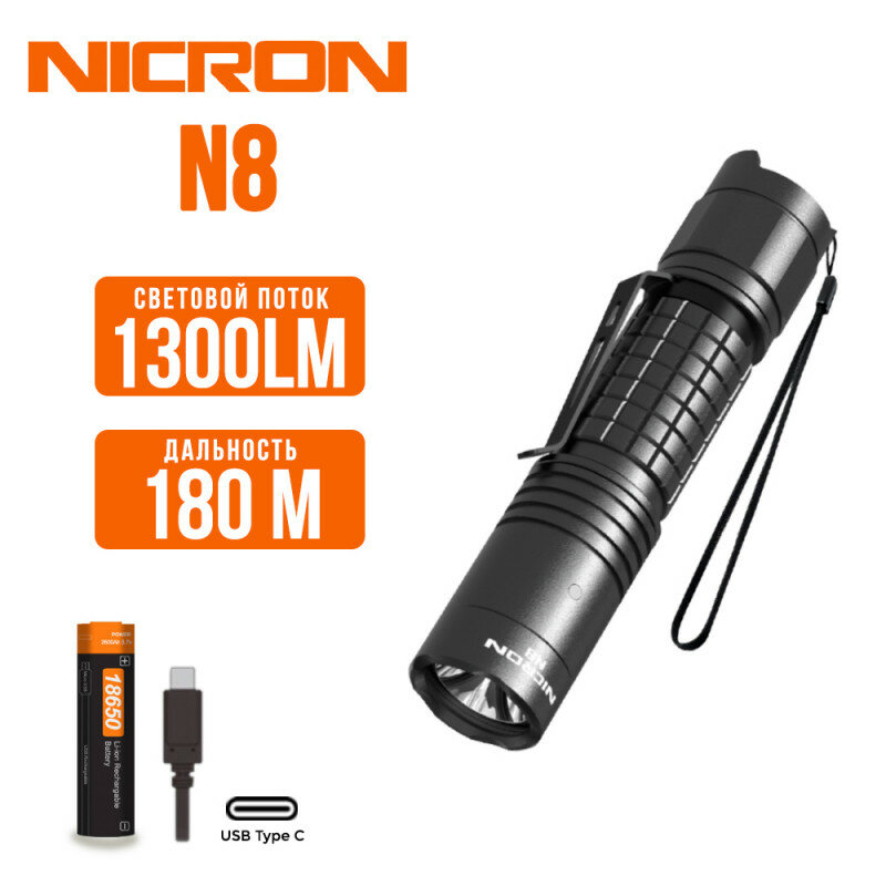 Светодиодный тактический фонарь NICRON N8