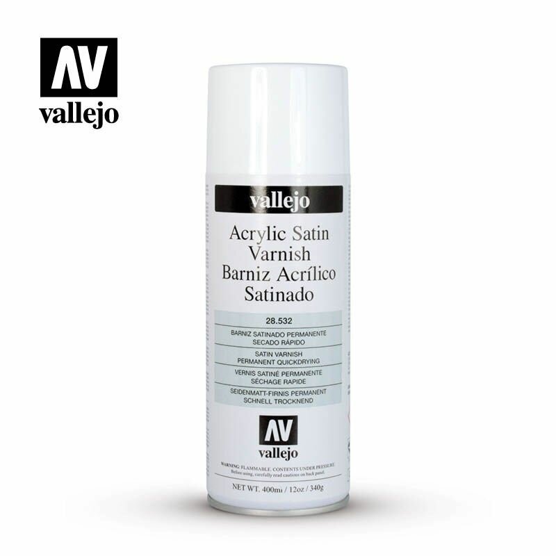 Лак в балоне глянцевый 28532 Aerosol Varnish - Satin Vallejo 28532