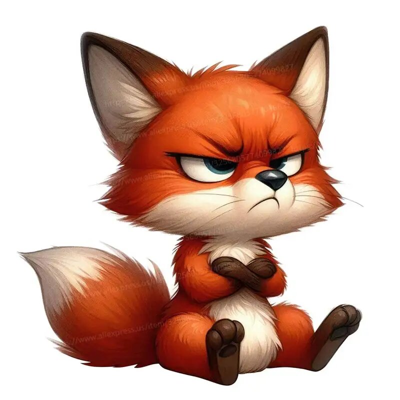 Наклейка на стену Fox Grumpy Animals, 20cm, S261-A