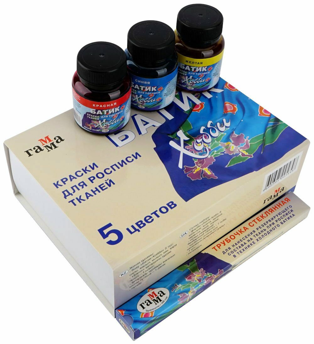 Акрил по ткани Гамма "Батик-Хобби", акриловый, 5 цветов, 70 г