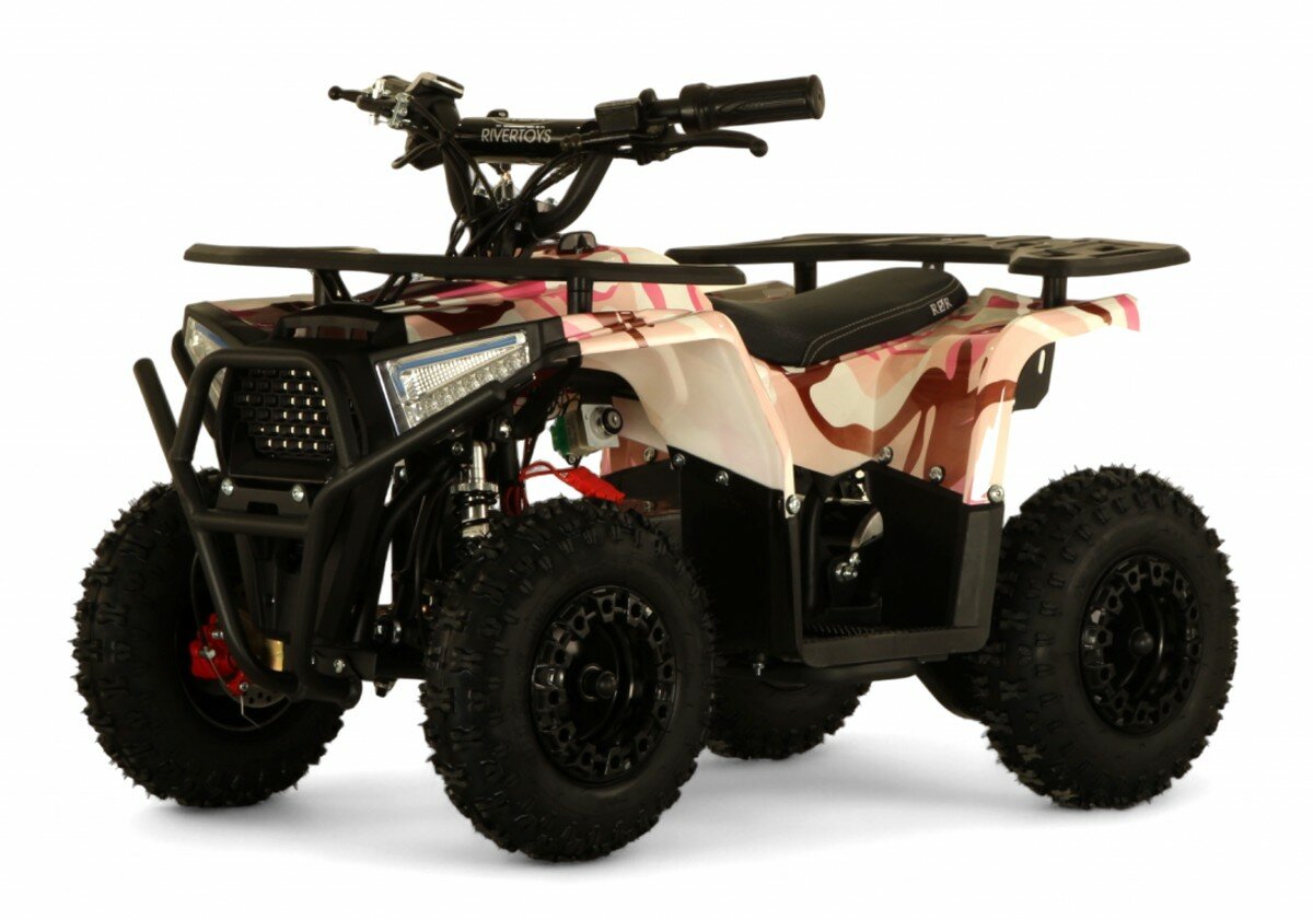 Rivertoys Детский электроквадроцикл MIKA розовый камуфляж