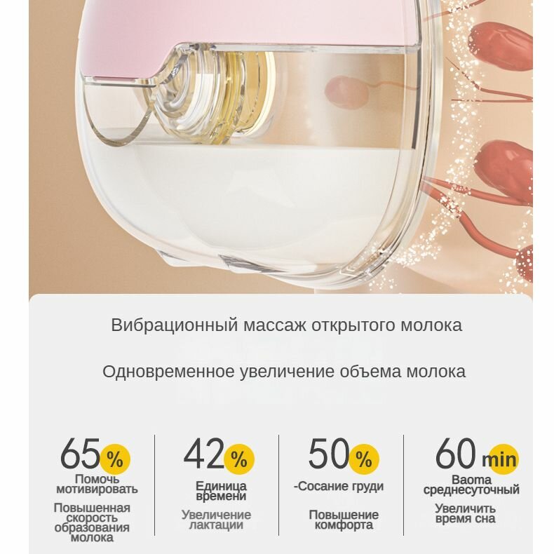 Переносной молокоотсос, электрический портативный автоматический ручной молокоотсос для грудного молока — фото 1