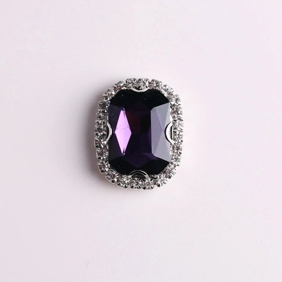 SNCRYSTAL стеклянный кристалл прямоугольный Фиолетовый, 13x18mm 10pcs, A17 Amethyst