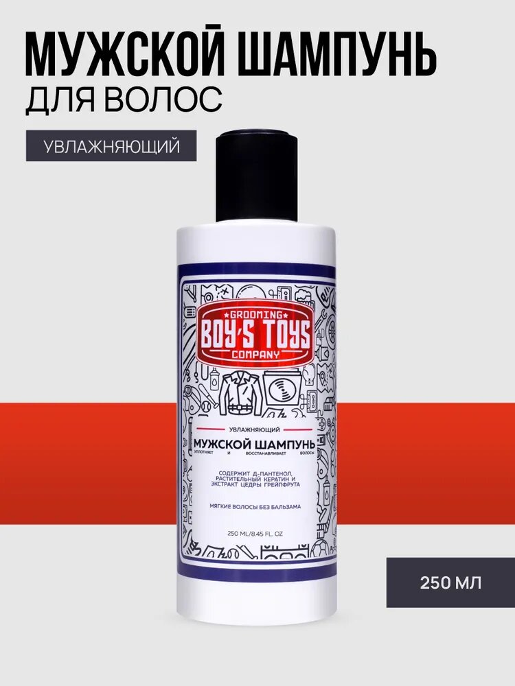 Шампунь Boy's Toys увлажняющий, для всех типов волос, мужской, 250 мл