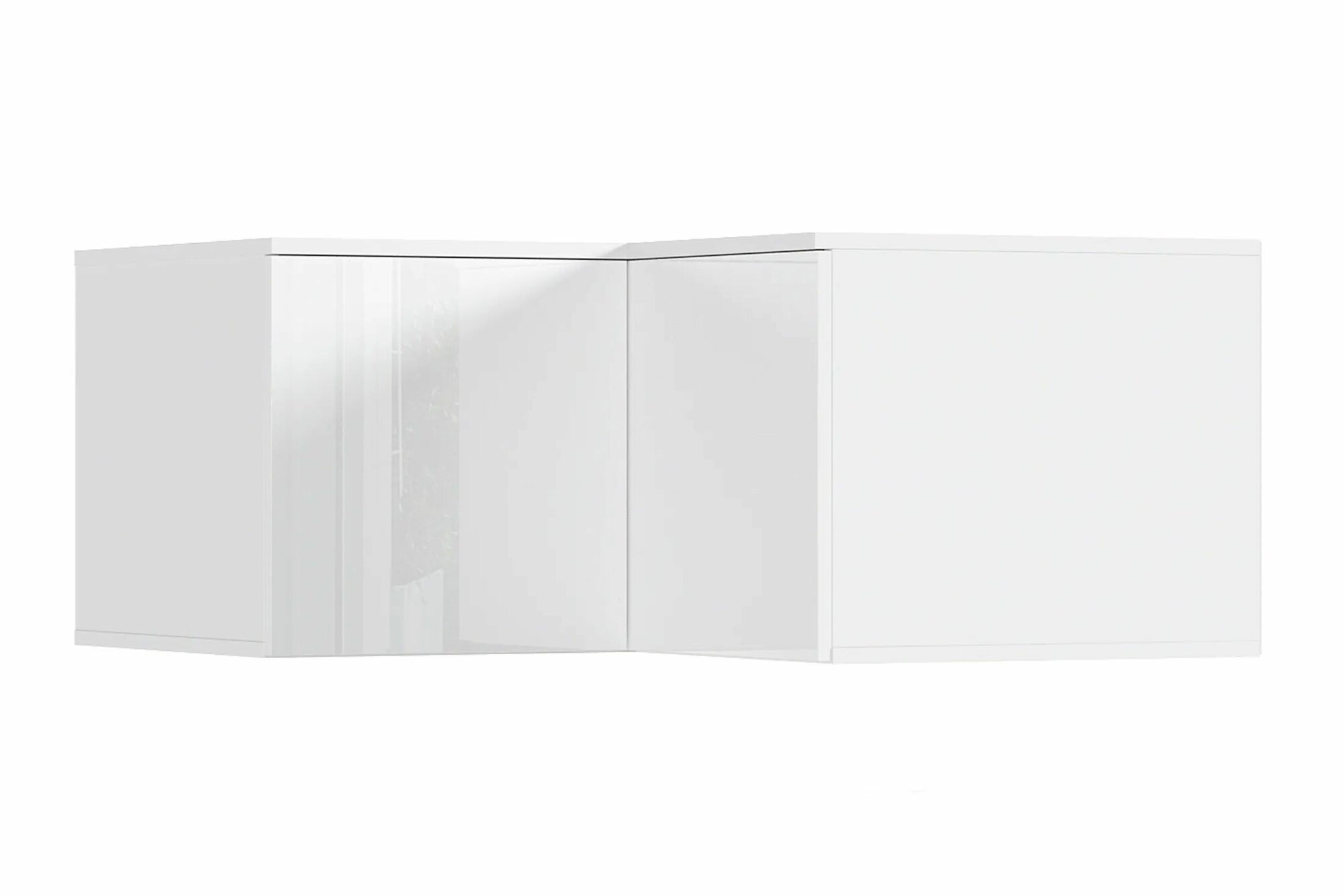 Норд Антресоль угловая (Белый/Белый глянец холодный)