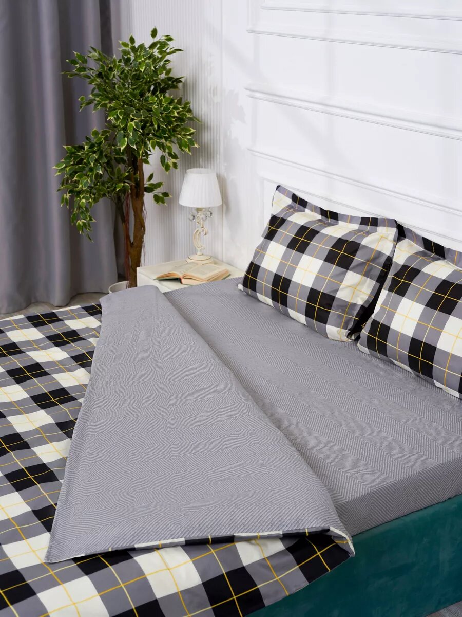 Постельное бельё SANPA HOME COMFORT, сатин, евро, комплект, 4 предмета — фото 1
